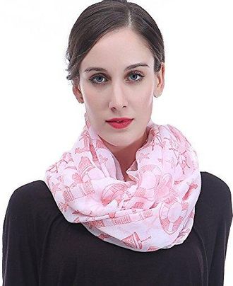 Lina & Lily foulard tube imprimé ancres (Corail/blanc)