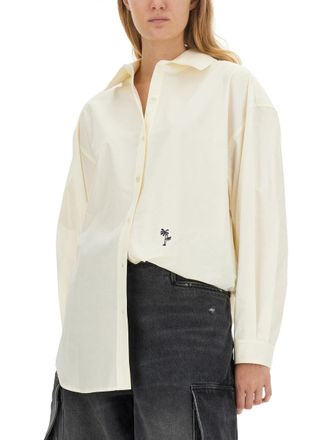 Palm Angels Embroidered Logo Shirt - Ivory
