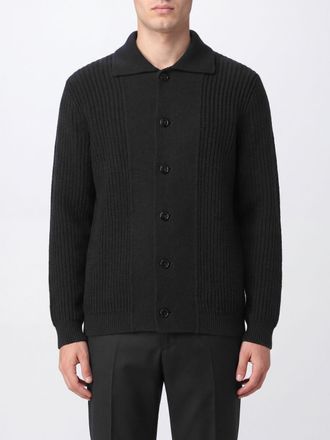 Lardini Woll- und Kaschmir-Cardigan mit klassischem Kragen und Rippstrick