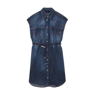 Dondup Elegantes Kleid f&uuml;r Frauen - - Dresses - Damen - Blau - M