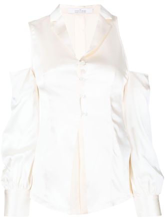 Rokh blouse &agrave; d&eacute;coupes sur les &eacute;paules - Blanc