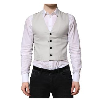 Dolce & Gabbana Graue Wollformale Kleidweste - - Jackets - Herren - Grau - M