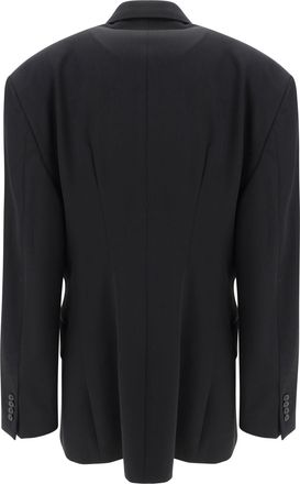 Balenciaga Double-Breasted Wool Blazer - Black