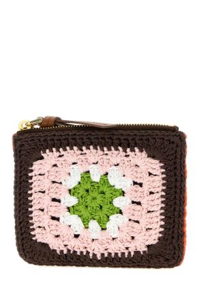 Miu Miu Crochet Card Case - Brown