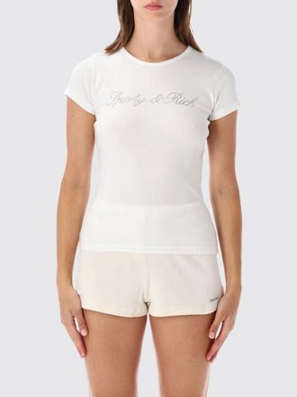 Sporty & Rich Slim Fit Baumwoll-T-Shirt mit Strass-Logo