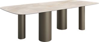 DELIFE Esszimmertisch Edge Boot Keramik Iris FMG Onice Grigio 270x120 Pilier Metall Effektfinish Titan