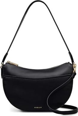 Radley London London Portland Way Petite &eacute;paule zipp&eacute;e en cuir pour femme, Noir, S