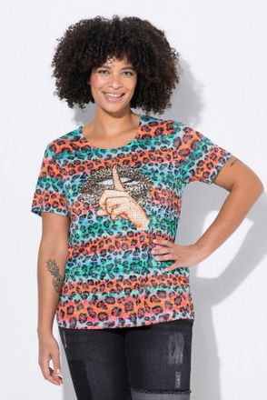 Angel Of Style T-Shirt T-Shirt A-Linie Kussmund Leo-Streifen