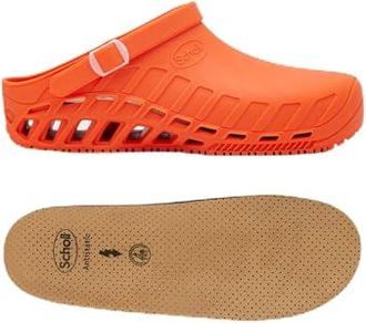 Scholl Clog Evo Orange + Semelles Anatomiques et Antistatiques pour Clog Evo - Orange/Marron