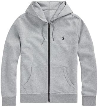 Ralph Lauren Herren Doppelstrick-Fleece-Kapuzenpullover Sweatshirt Kollektion 2025, Aschgrau meliert, Large
