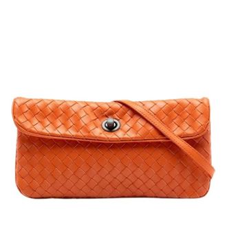 Bottega Veneta Pre-owned Woven Nappa Crossbody Bag - - Pre-owned - Damen - Orange - ONE SIZE