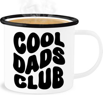 Shirtracer Emaille Becher Blechbecher - Tassen - Cool Dads Club I Papa Geschenk Vatertag Geschenk Vater cool I Papi Geschenke V&auml;ter Geburtstag - 300 ml - Wei&szlig; Sc
