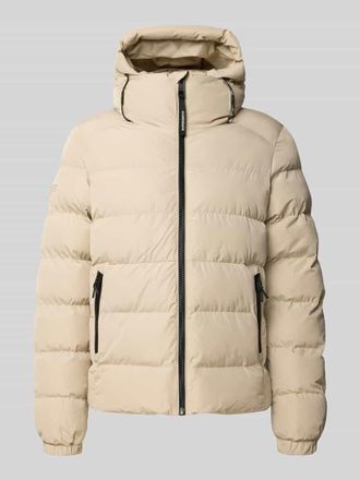 Superdry Steppjacke mit Label-Stitching und Kapuze