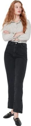 Trendyol Women Basics High Waist Straight Leg Bootcut & Flared Jeans Pantalons, Black, 66 Femme