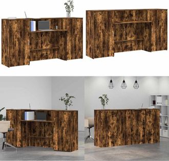 vidaXL Empfangstheke R&auml;uchereiche 200x50x103,5 cm Holzwerkstoff - Holzwerkstoff - R&auml;uchereiche
