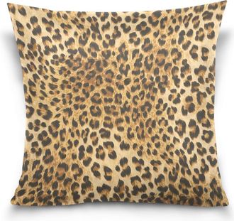 Linomo Kissenbezug 40x40 cm, Tropisch Tier Leopard Druck Dekorative Kissenbezug Kissenhülle für Couch Sofa Bett Hause