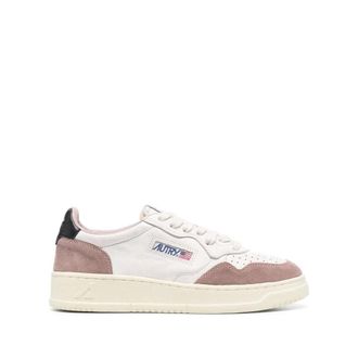 Autry Wei&szlig;e Pinke Sneakers im Glattleder-Wildleder-Stil - - Shoes - Damen - Mehrfarbig - 37 EU