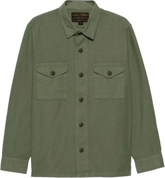 Filson Homme, Vestes, Vert, Taille: S Veste en Coton Vert Field Jac-Shirt