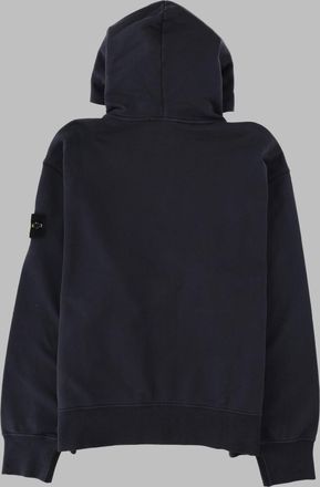 Stone Island Logo Patch Cotton Sweatshirt - Blue