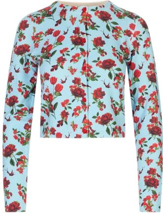 Alice & Olivia Femme, Pulls, Bleu, Taille: 42 FR Carson Printed Cardigan