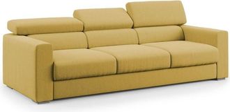 Divani.Store Divani.store - Dylan 3-Sitzer-Sofa mit Bettkastenauszug aus wasserfestem Baumwollartigem Stoff T13 240 cm gelb