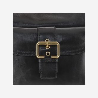 Chlo&eacute; Womens Shiny Leather Camera Bag Black Buffalo Shoulder