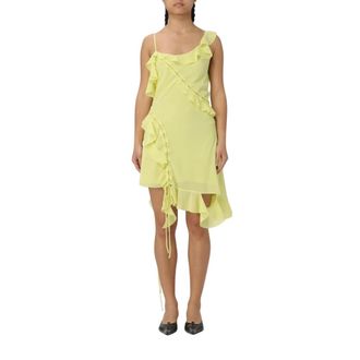 Acne Studios Asymmetrisches R&uuml;schen-Detail Minikleid - - Dresses - Damen - Gelb - XS
