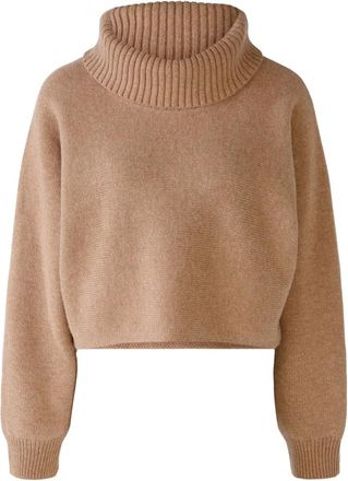 Oui Femme, Pulls, Brun, Taille: 42 FR Cropped Turtleneck Sweater