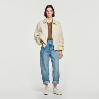 Sandro Baumwollblouson mit Rei&szlig;verschluss