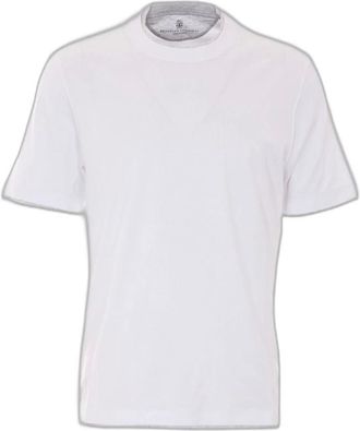 Brunello Cucinelli T-shirt &agrave; d&eacute;tails superpos&eacute;s - Homme - Tops - Blanc - Taille: S