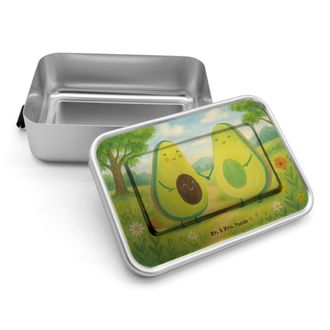 Mr. & Mrs. Panda Brotdose Avocado Pärchen Design - Geschenk, Liebe, Metallbox, Schwangerschaft, Kinder, Familie, Metall, Lunchbox, Brotbox
