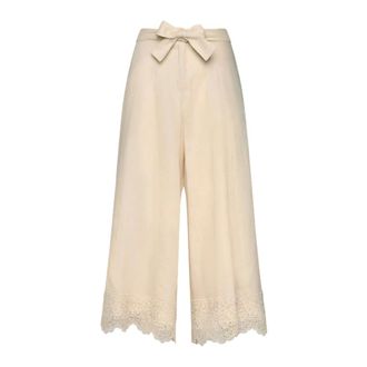 Elena Miro Femme, Pantalons, Beige, Taille: 46 FR Wide Pantalons