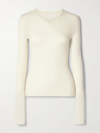 Khaite Haut En Laine M&eacute;lang&eacute;e C&ocirc;tel&eacute;e Tania - Cr&egrave;me