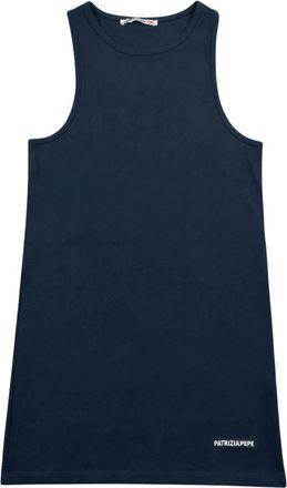 Patrizia Pepe Femme, Tops, Bleu, Taille: 40 FR Robe &Eacute;vas&eacute;e &agrave; Col Rond