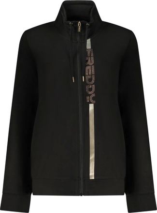 Freddy Femme, Sweatshirts et sweats &agrave; capuche, Noir, Taille: 38 FR SweaT-shirt Stretch Enti&egrave;rement Zipp&eacute;