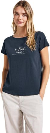 Street One Damen 3227731 Shirt mit Wording, Tide Blue, 42