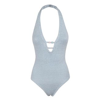 Hunza G Femme, Maillots de bain, Bleu, Taille: ONE Size Adriana Beaded Swim