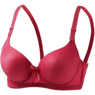 Generic Soutien-gorge pour femmes moyennes et sup&eacute;rieures - sans armatures, coton de b&eacute;b&eacute; fin, sous-v&ecirc;tements confortables et respirants noir noir, rouge, 38