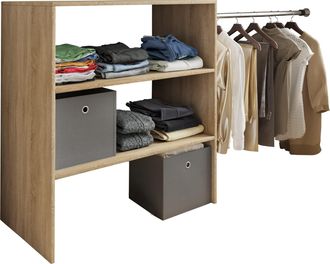 VCM Holz Kleiderschrank | offener Schrank | begehbarer Kleiderregal | Dachschrägen Regal | Maße ca. B. 90 x H. 100 x T. 50 cm - Dacho ll