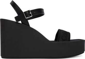 Calvin Klein Sandalen Calvin Klein Wedge 70 Sndl Webbing Lth HW0HW02882 Schwarz