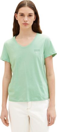 Tom Tailor Damen 1035853 T-Shirt mit V-Ausschnitt, 31034 - Okra Green, 3XL