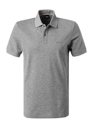 HUGO BOSS Herren Polo-Shirt grau Baumwoll-Piqu&eacute;