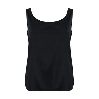 Max Mara Femme, Tops, Bleu, Taille: 38 FR Top sans manches en satin de soie