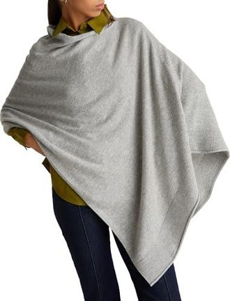 Benetton Mantella 1235du01a Poncho et Capes tricot&eacute;s, Gris, Taille Unique Femme