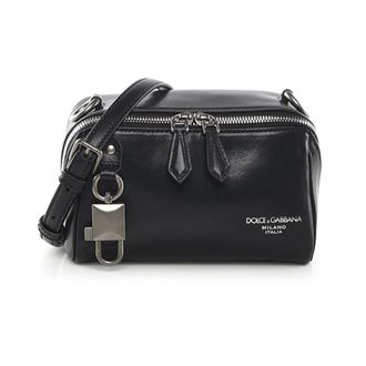 Dolce & Gabbana Homme, Sacs, Noir, Taille: ONE Size Lock Crossbody Bag