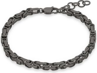 s.Oliver Herren Bracelet - Armband aus mattiertem Edelstahl - IP Gun - Verstellbar bis 22 cm - wasserfest & hautfreundlich