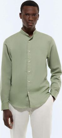 Fursac Chemise col grand-p&egrave;re en coton et lin - Taille XL - Homme