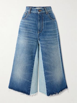 Chlo&eacute; Jupe-culotte Large En Jean Effil&eacute; - Bleu
