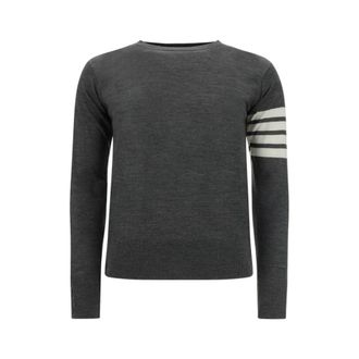 Thom Browne Gestreifter Wollpullover - - Knitwear - Herren - Grau - S