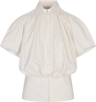Lanvin Femme, Blouses et Chemises, Blanc, Taille: 36 FR Top en Popeline de Coton